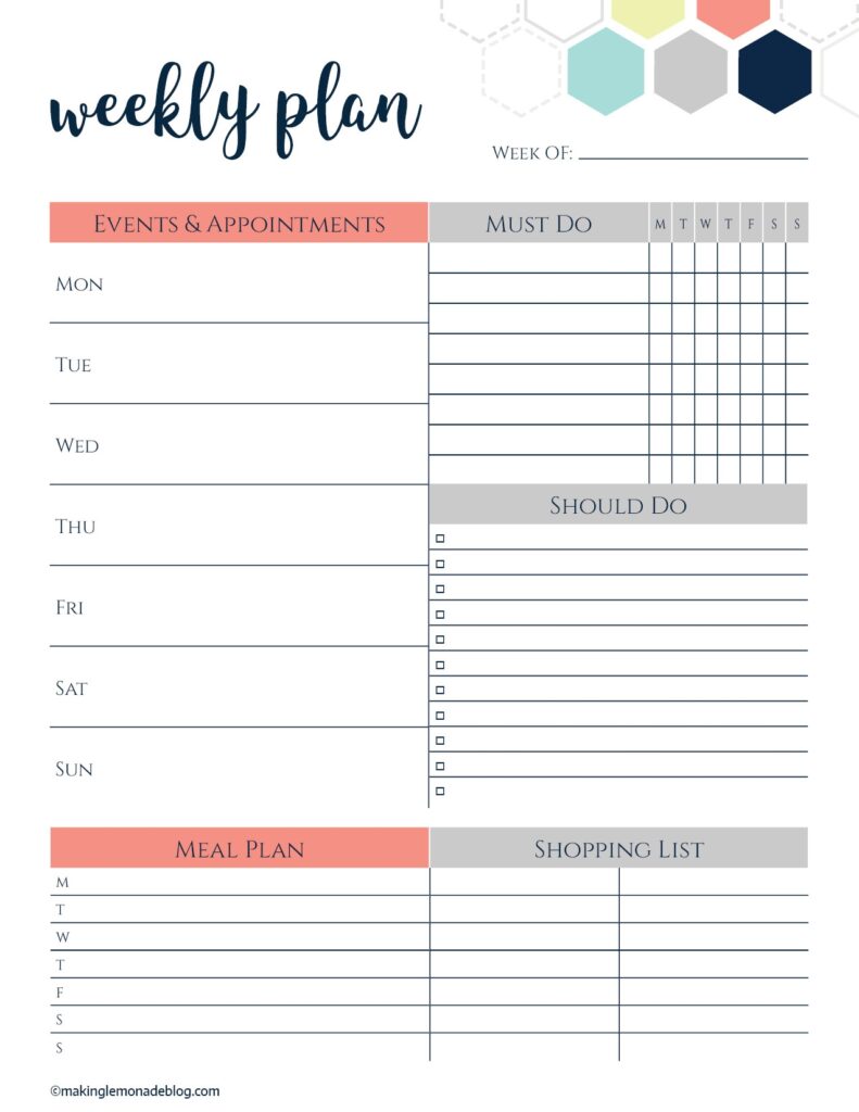 Downloadable Free Printable Weekly Planner - Free Printable Payroll Checks