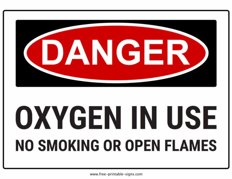 Oxygen In Use Sign Printable Free - Free Printable Payroll Checks